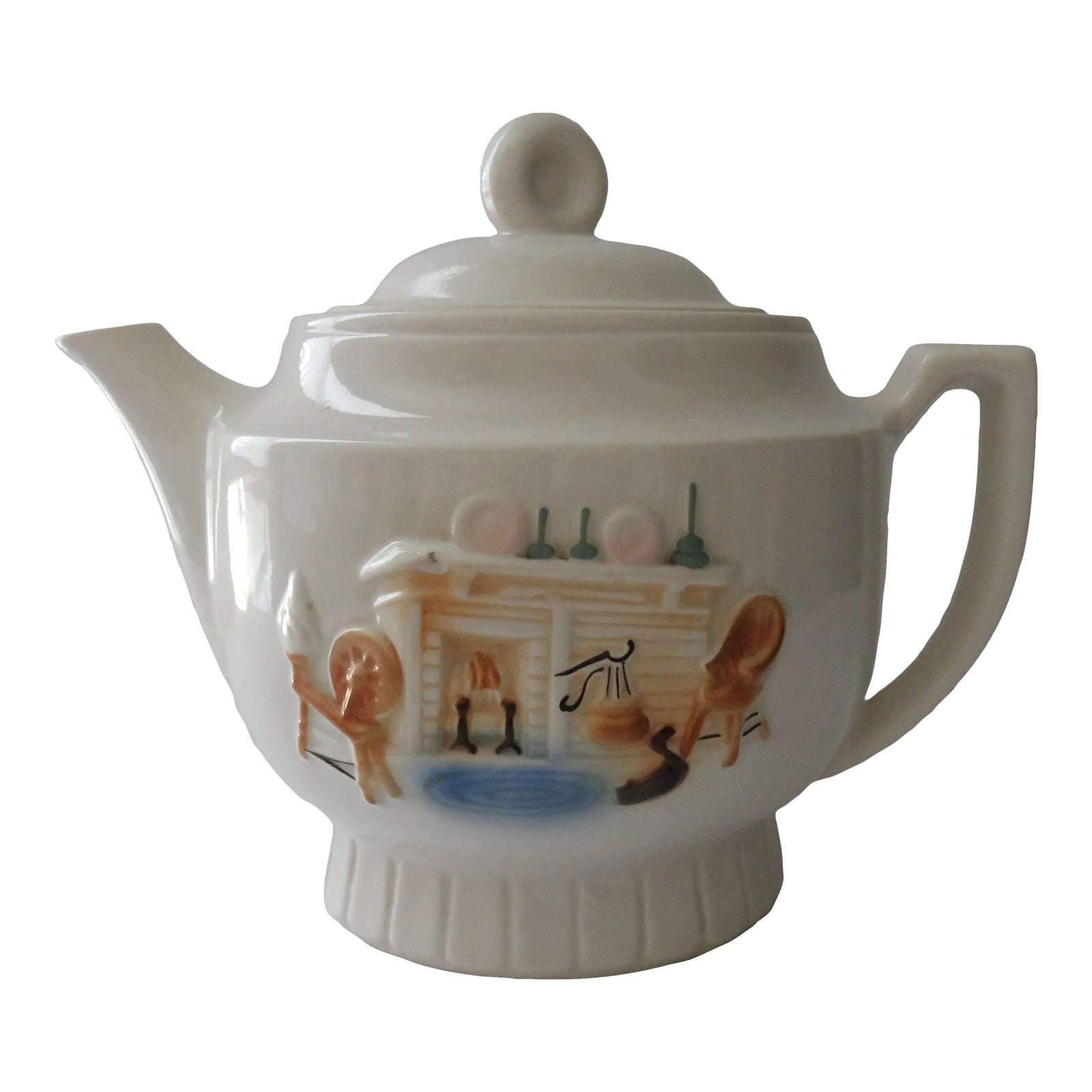 1930s Porcelier Tea Pot Vitreous Hand Decorated China Colonial Hearth ...