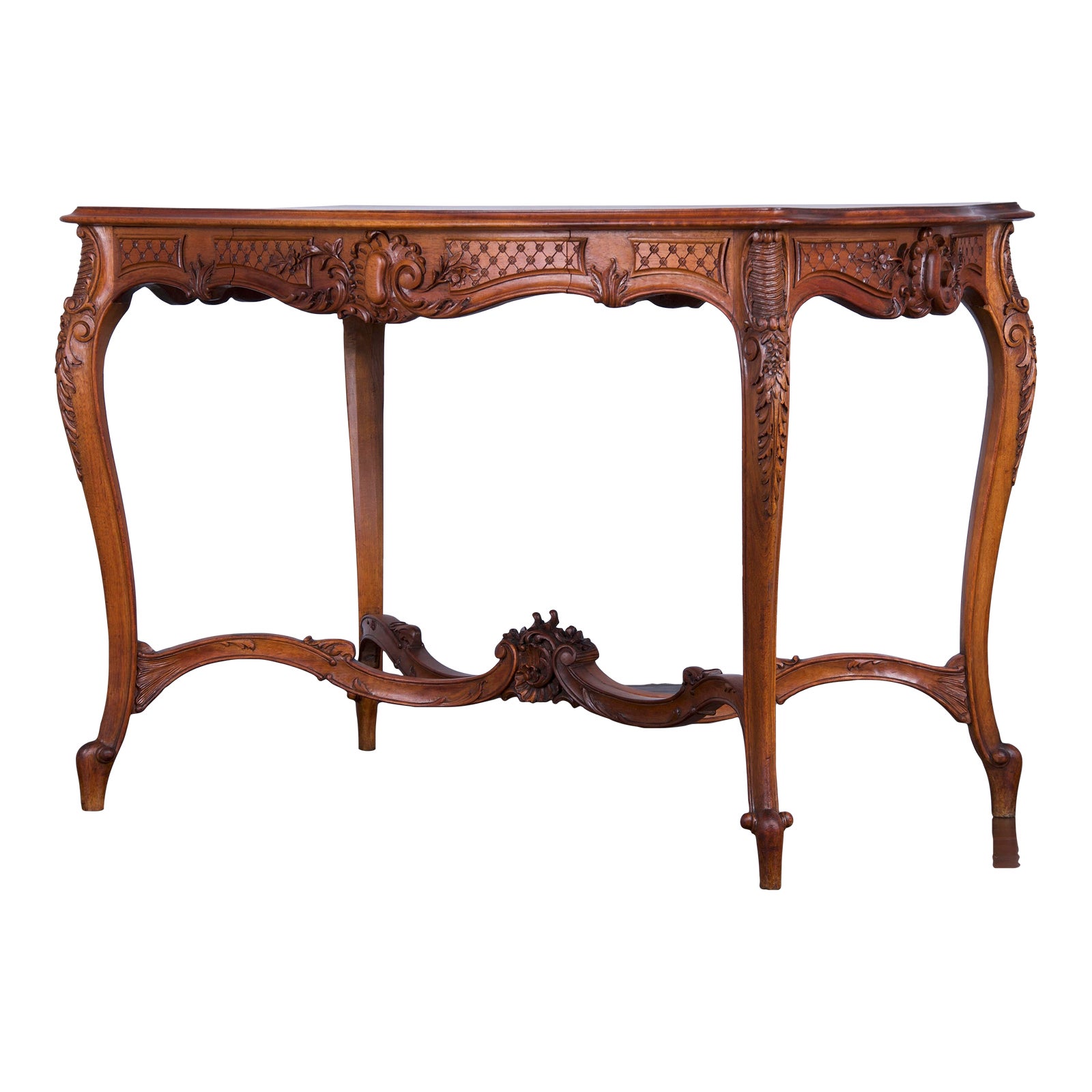 Antique French Louis XV Baroque Style Walnut Writing Desk or Side Table ...