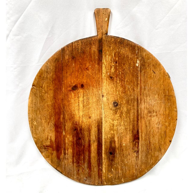 Early 1900s Large Round German Bread Board | Chairish