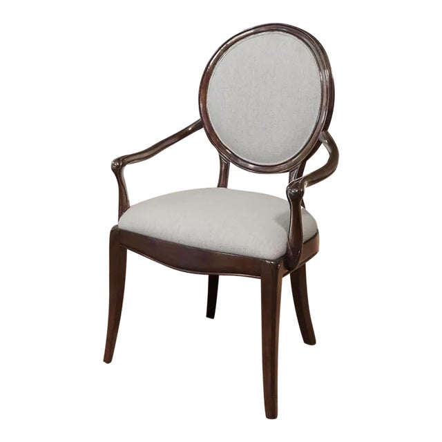 Round Back Dining Chair in Solid Mahogany | Chairish