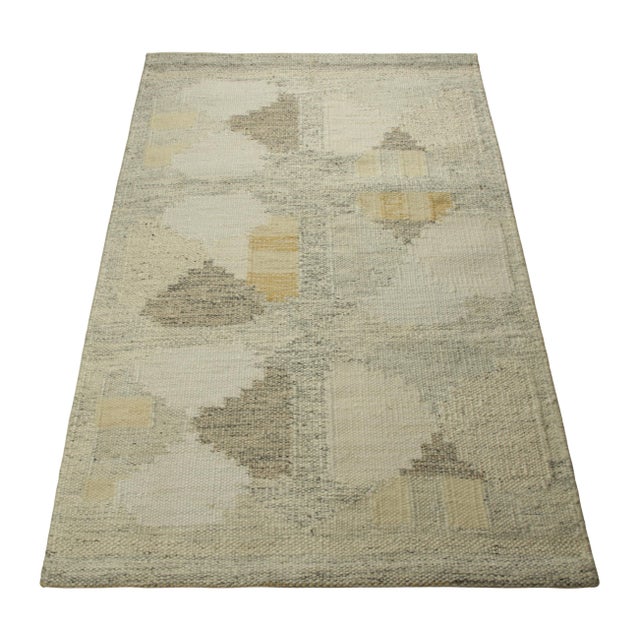 Rug & Kilim’s Scandinavian Style Rug in Blue and Beige, With Geometric ...