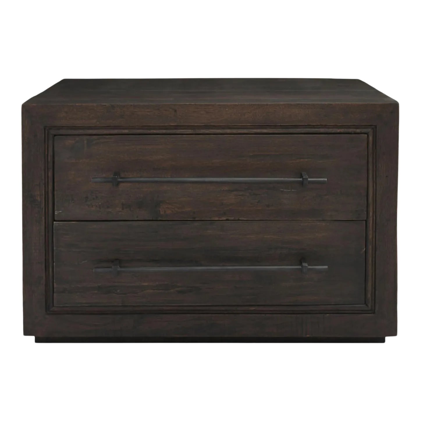Modern Espresso Two Drawer Nightstand | Chairish