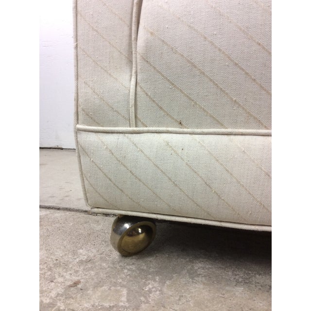 Mid Century Three Seater Sofa With Brass Castors | Chairish