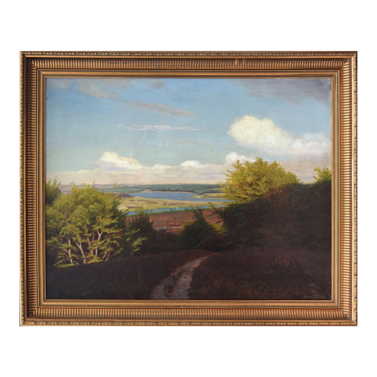 Large Circa Late 19th Century Antique European Landscape Painting by ...