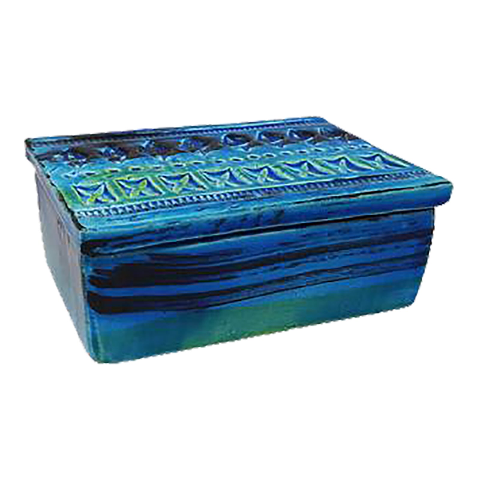1960s Bitossi Box in Ceramic by Aldo Londi "Blue Collection" | Chairish