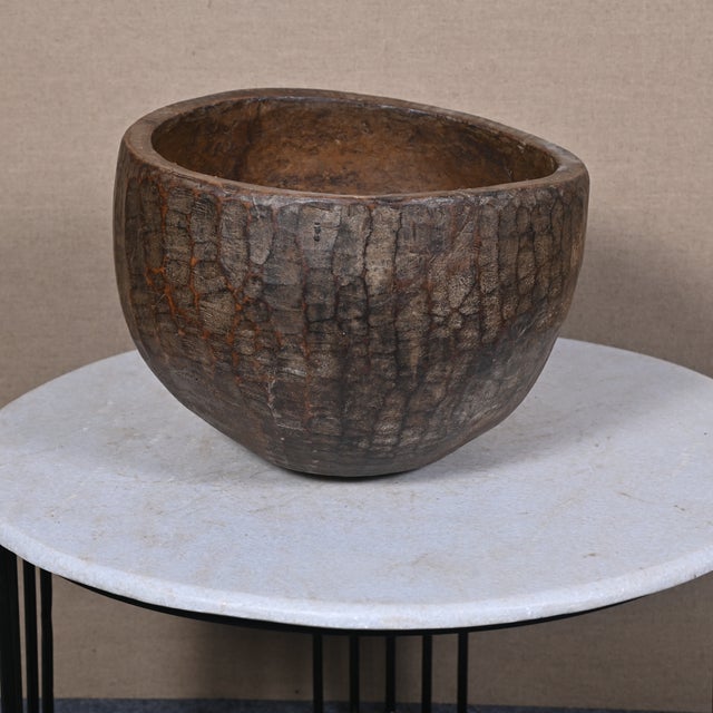 Vintage Rustic Hand Carved Wooden Bowl | Chairish