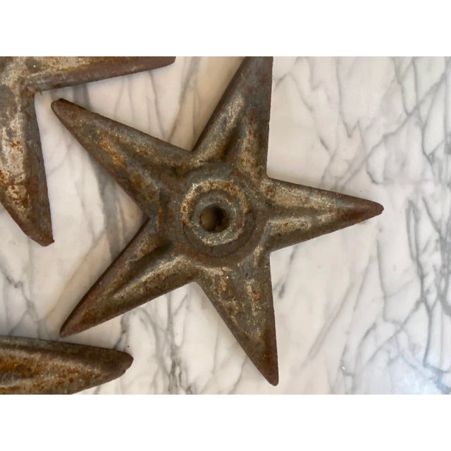 3 Architectural Antique Cast Iron Building Stars | Chairish