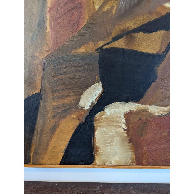 Mid-Century Modern "Presence" Vintage Abstract Figurative Oil Painting ...