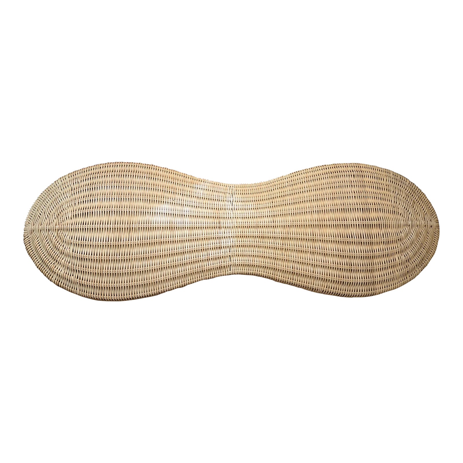 1980s Wicker Ikea Peanut Stool Bench | Chairish