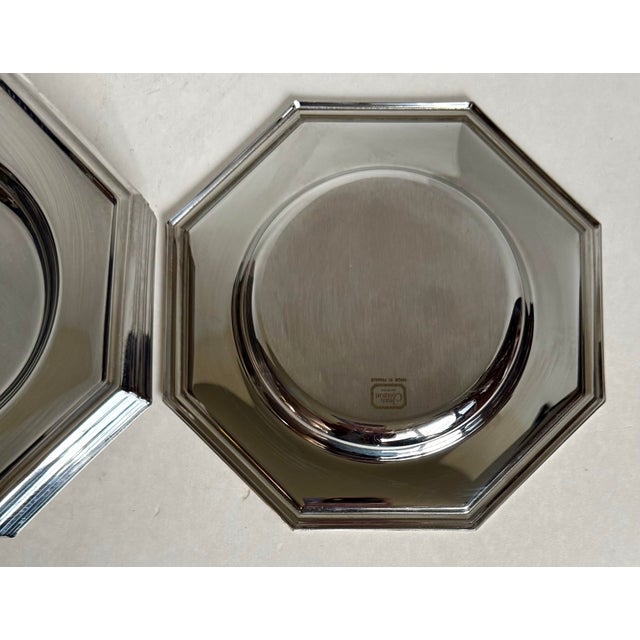 Set of 6 Jean Couzon French Silver Plated Octagonal Plates | Chairish