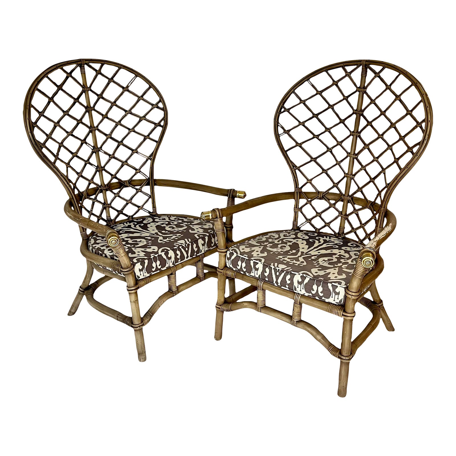 Vintage Ficks Reed Fan Back Peacock Rattan Chairs- a Pair | Chairish