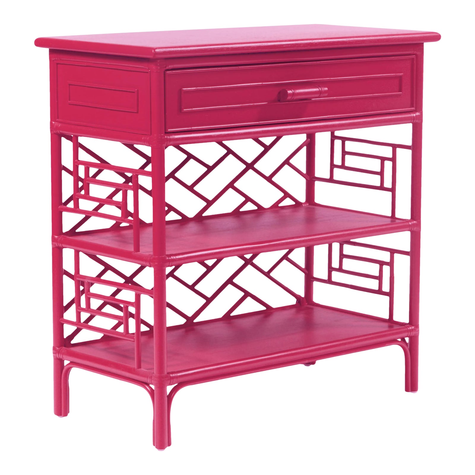 Chippendale End Table - Bright Pink | Chairish