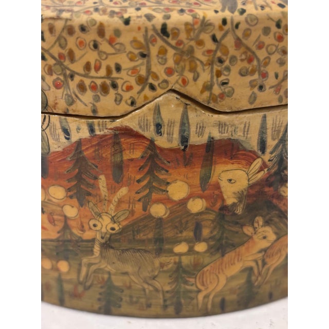 1960s Vintage Lacquerware Indian Round Box Hunt in a Garden With ...