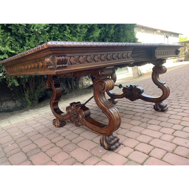 Spanish Extendable Table in Walnut, 1950s | Chairish