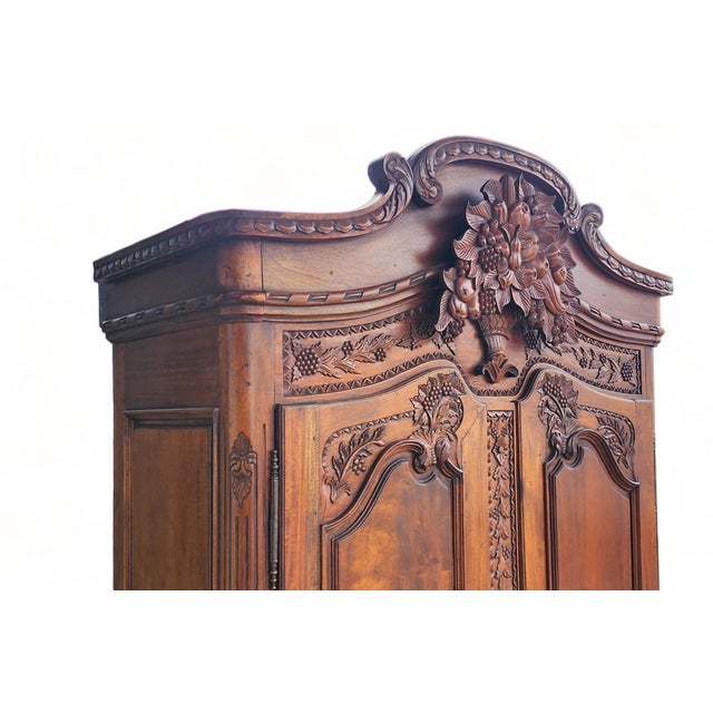 Carved Indonesian Mahogany French Louis XV Style Large Wedding Armoire ...