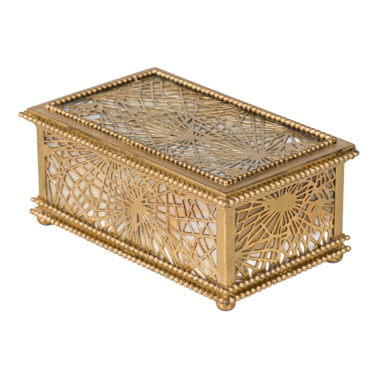 American Mission Bronze Spider Web Box | Chairish