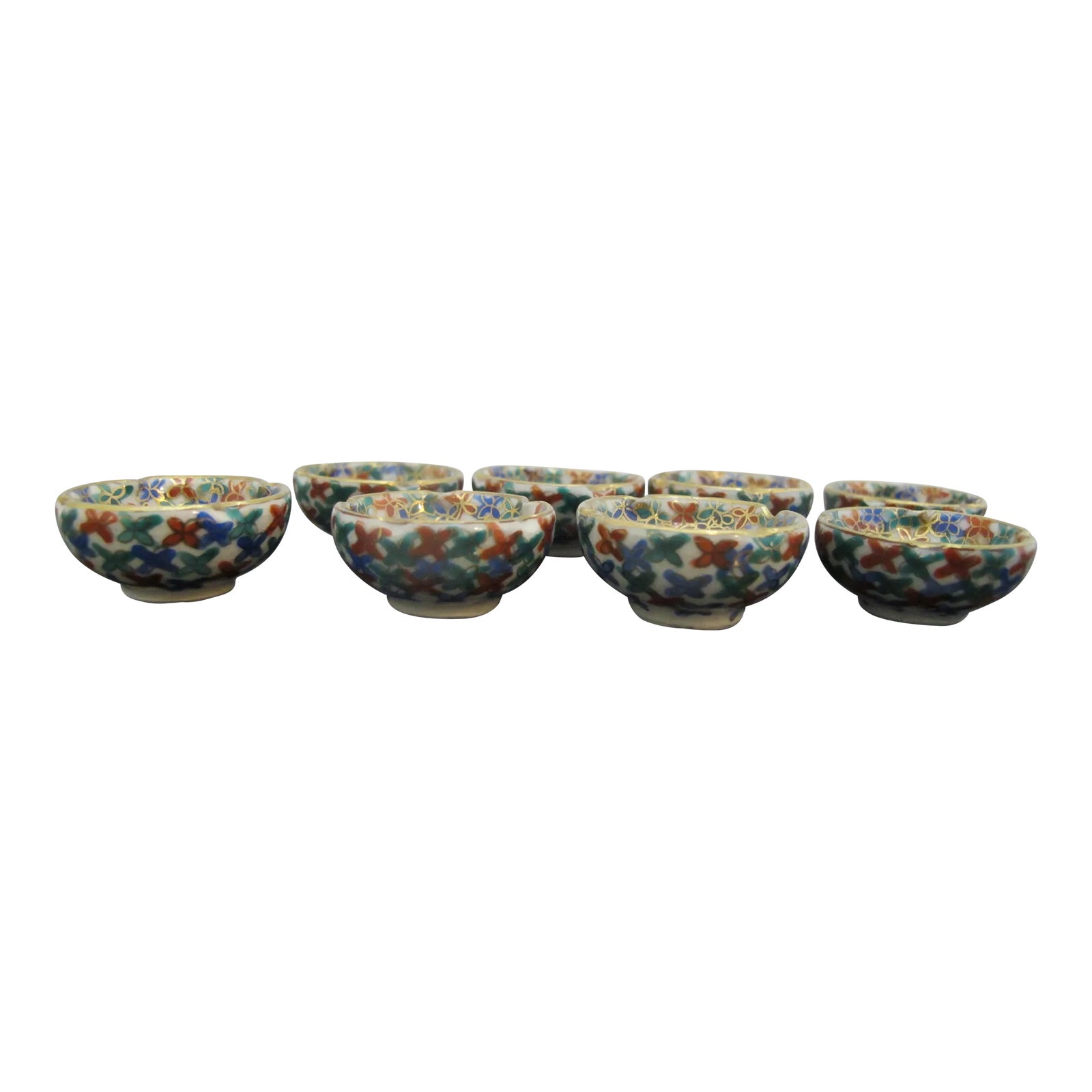 Chinese Miniature Hand Painted Colorful Flower Porcelain Dollhouse Bowl ...