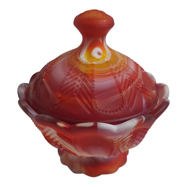 Imperial Red Slag Glass Candy Dish | Chairish