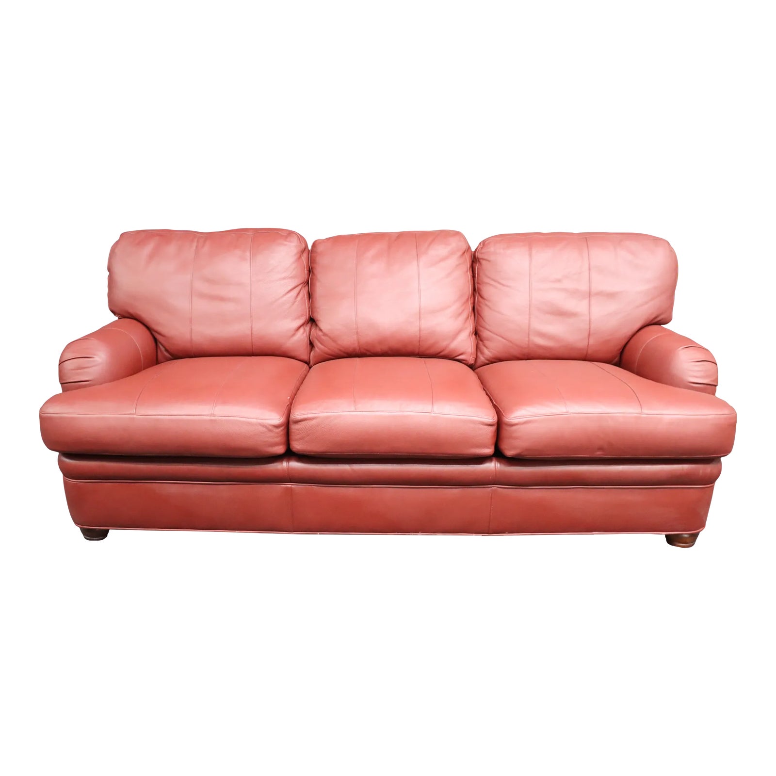Hancock & Moore Burgundy Leather Sofa | Chairish