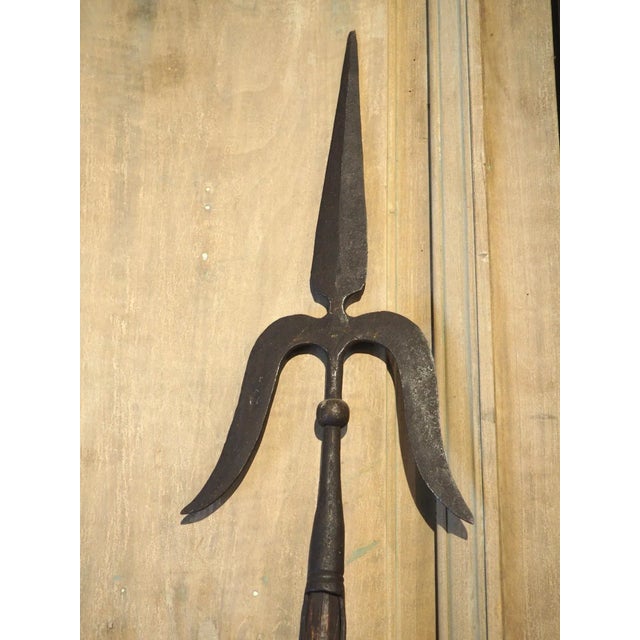 Pair of Tall and Decorative Wood and Iron Halberds, Circa 1900 | Chairish
