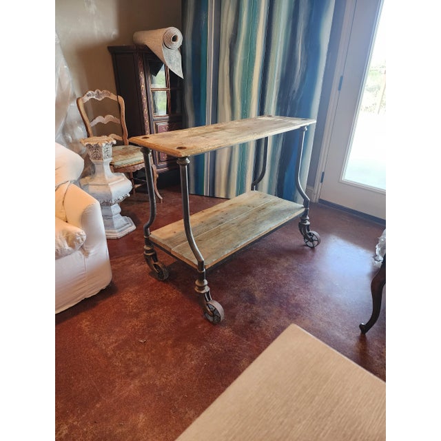 Antique Industrial Display Table | Chairish