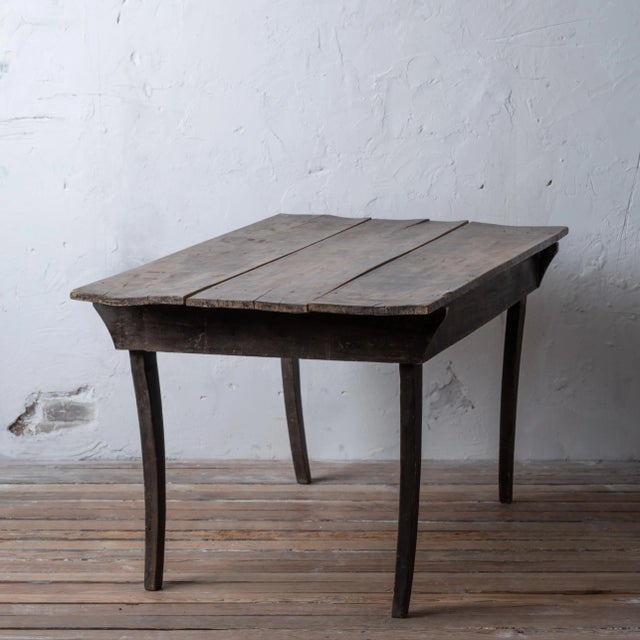 Primitive Walnut Sabre Leg Table, 19th Century | Chairish