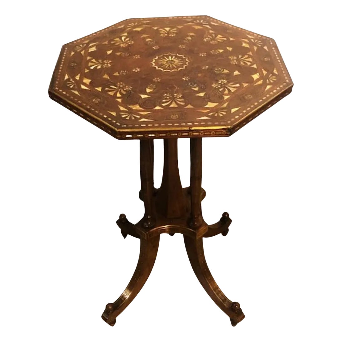 Carlo Zen, Mother-of-Pearl & Brass Thread Inlaid Side Table, Italy ...