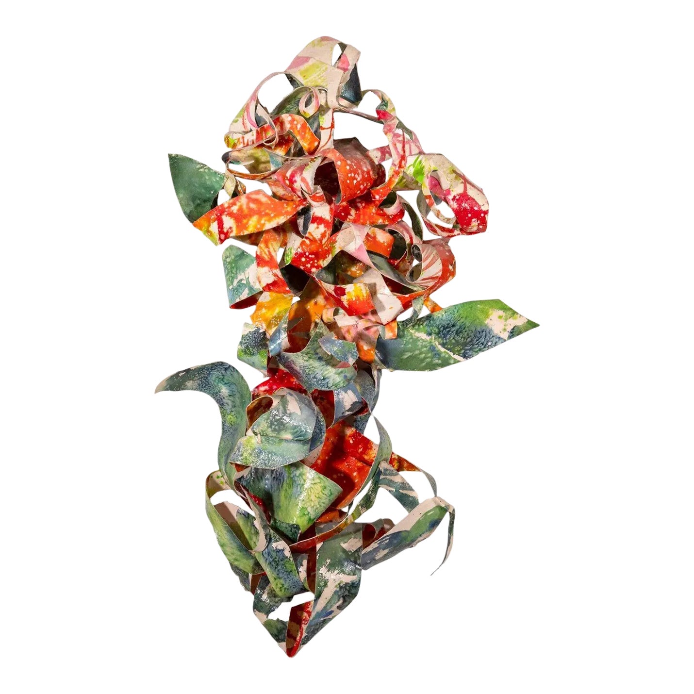 Postmodern Abstract Painted Paper Hanging Wall Sculpture Signed ...