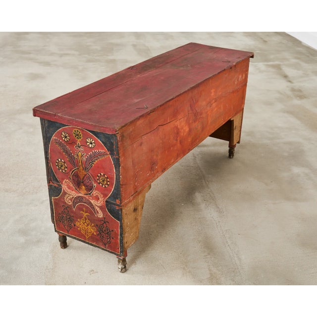 Moorish Middle Eastern Painted Wood Blanket Chest | Chairish
