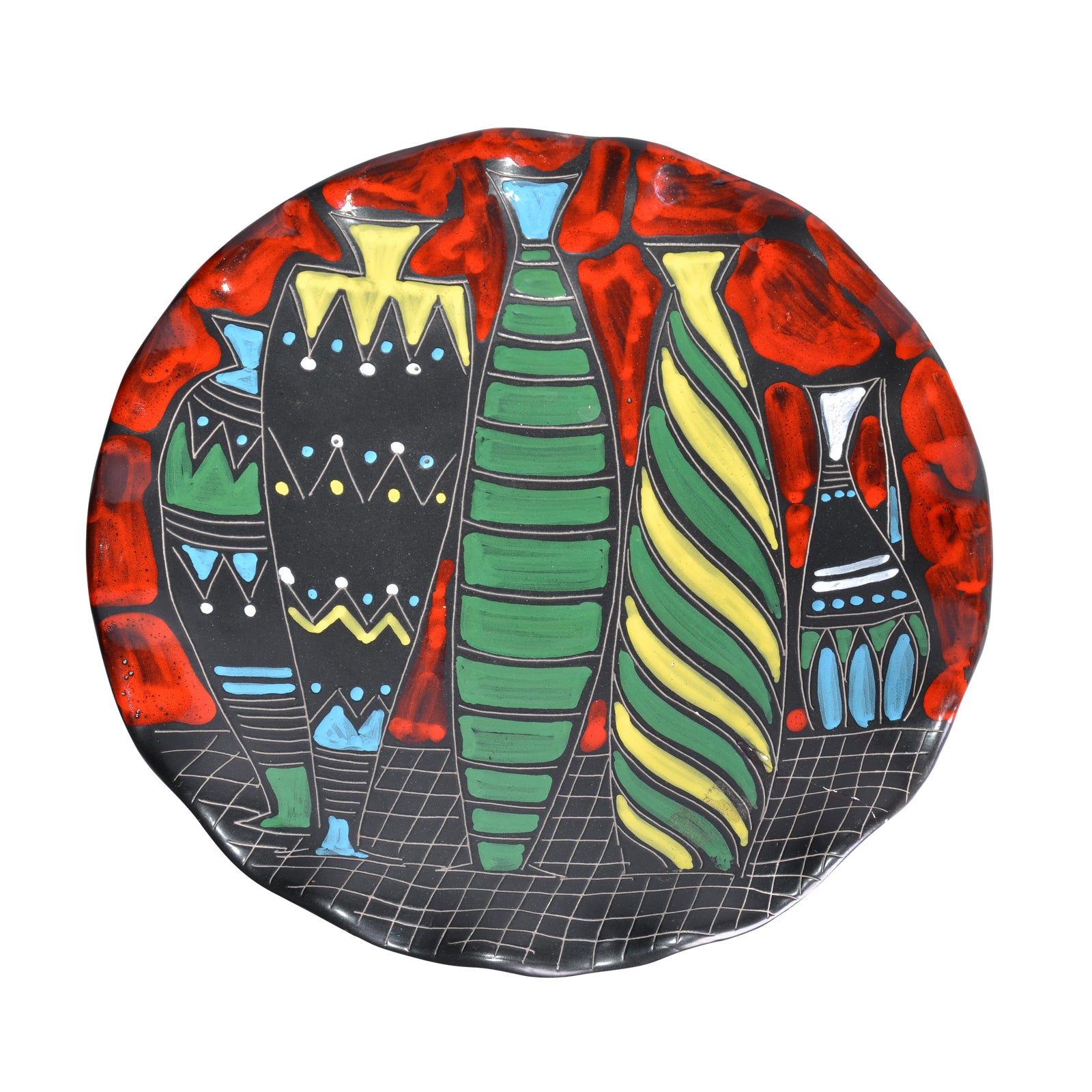 1980s Derma Italy Ceramic Wall Plate Vases | Chairish