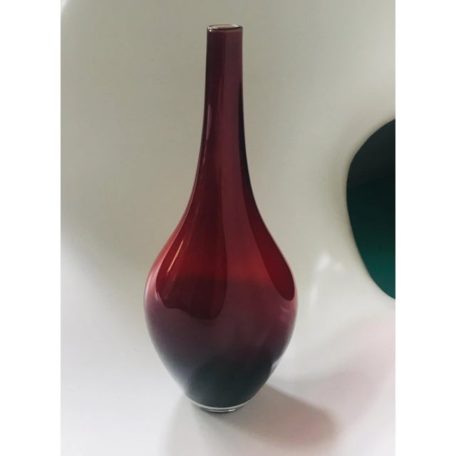Murano Sommerso Ruby Red Art Glass Vase 1960s Mid Century Modern | Chairish