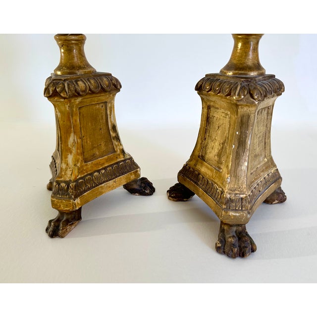 Pair of Mid 19th Century French Water Gilt Gold Candlesticks Prickets ...