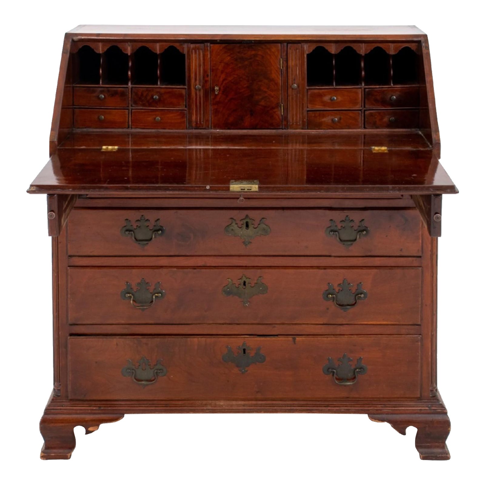 Colonial Revival Slant Front Secretary Chest | Chairish