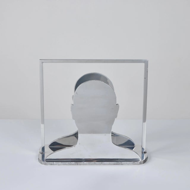 Aluminum Silhouette Magazine Rack | Chairish