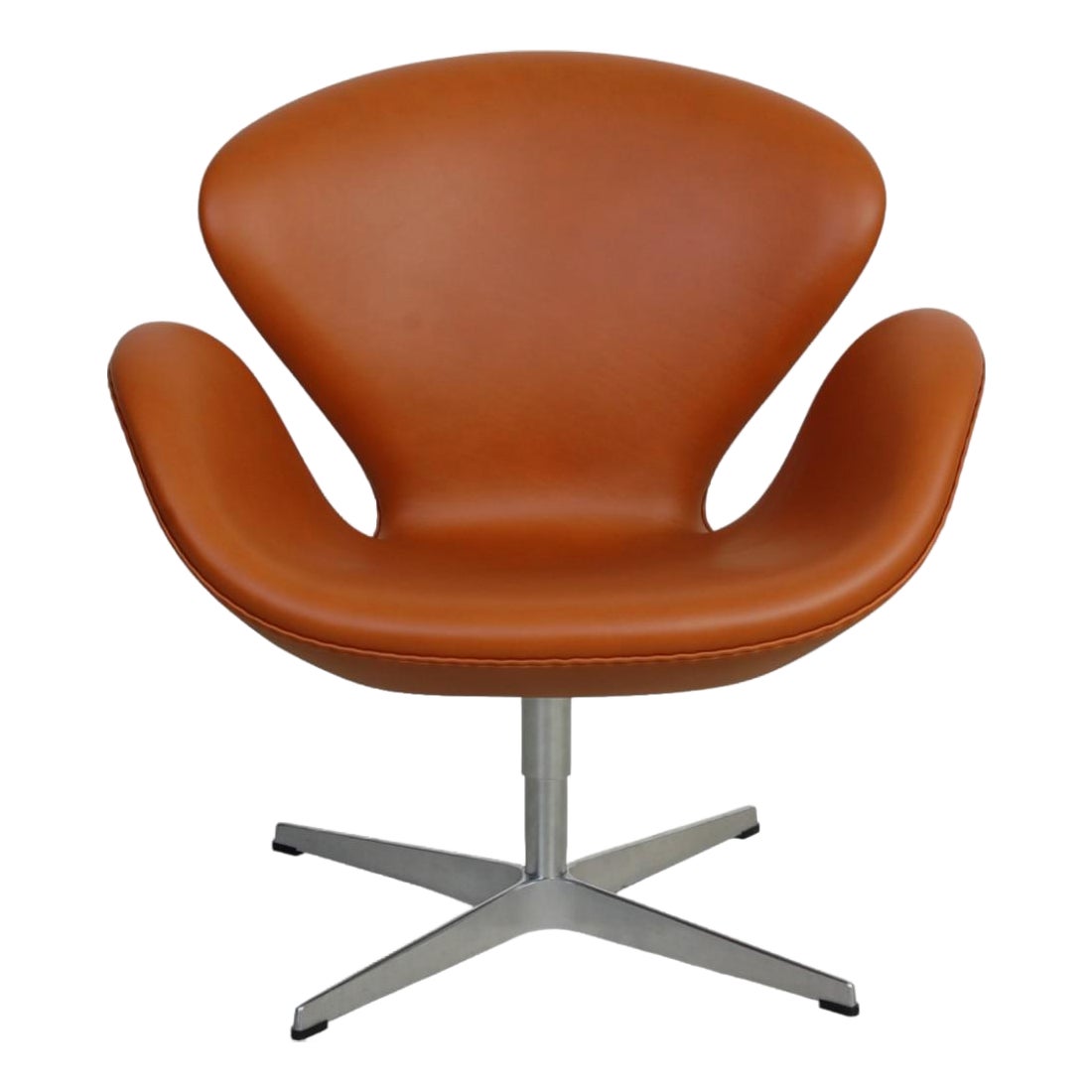 Vintage Swan Chair in Walnut and Leather by Arne Jacobsen, 2000s | Chairish