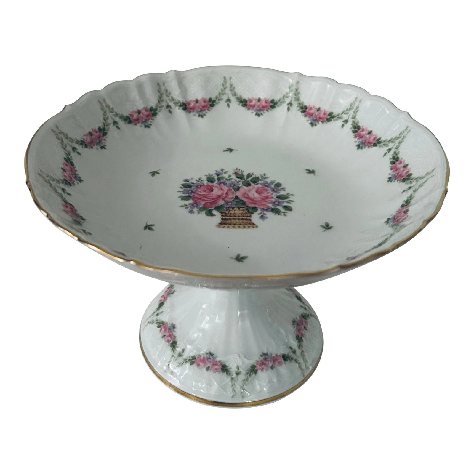 Mid 20th Century Kaiser German Marseille Romantica Pink Floral Embossed ...