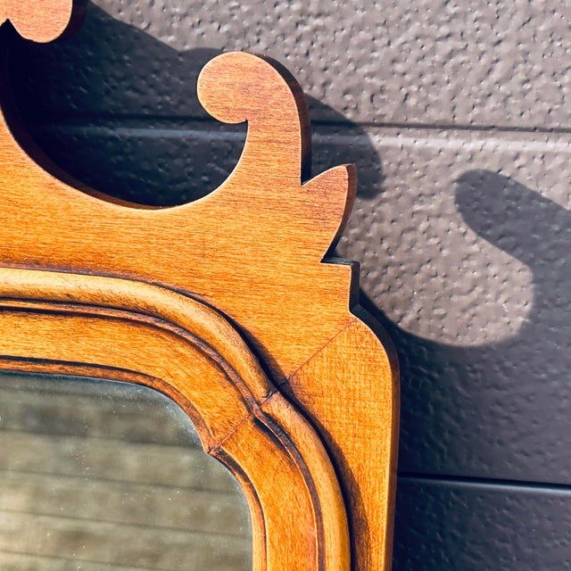 Antique Chippendale Style Solid Maple Wall Mirror | Chairish