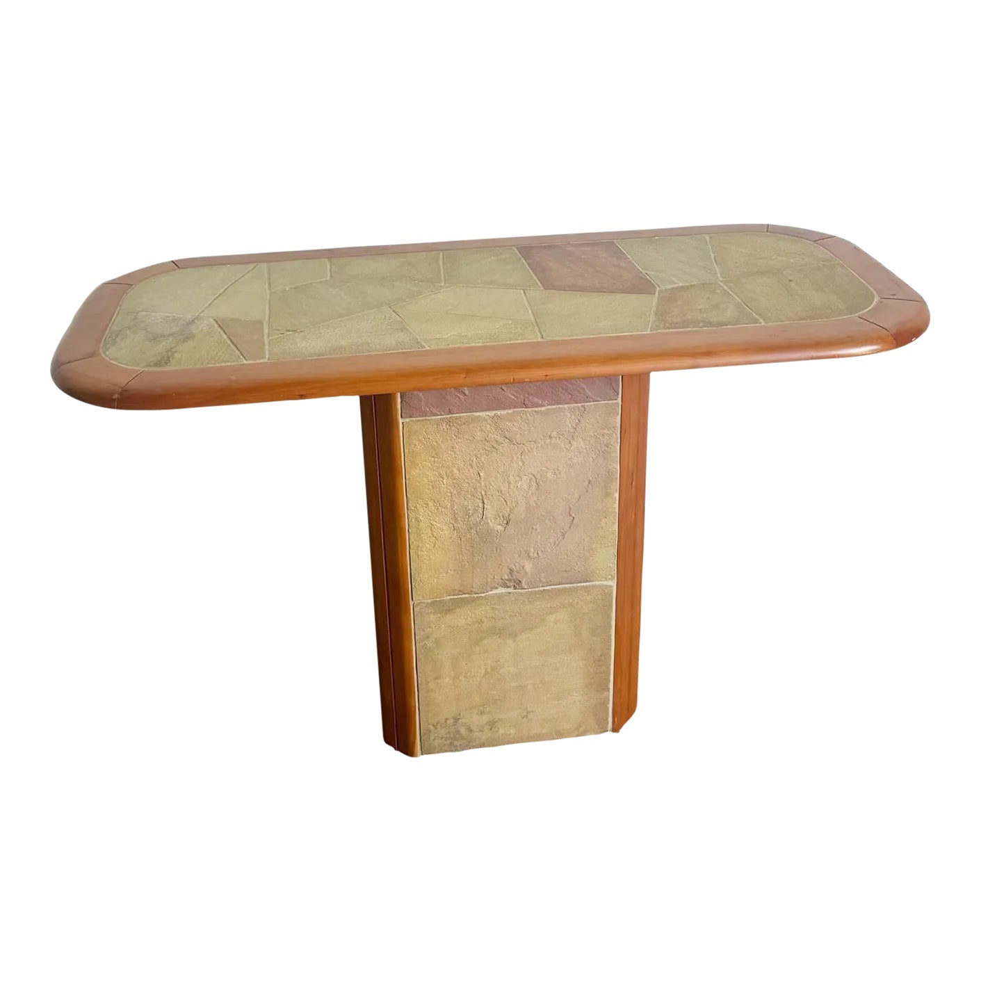 Postmodern Paul Kingma Style Slate Craft Console Table | Chairish