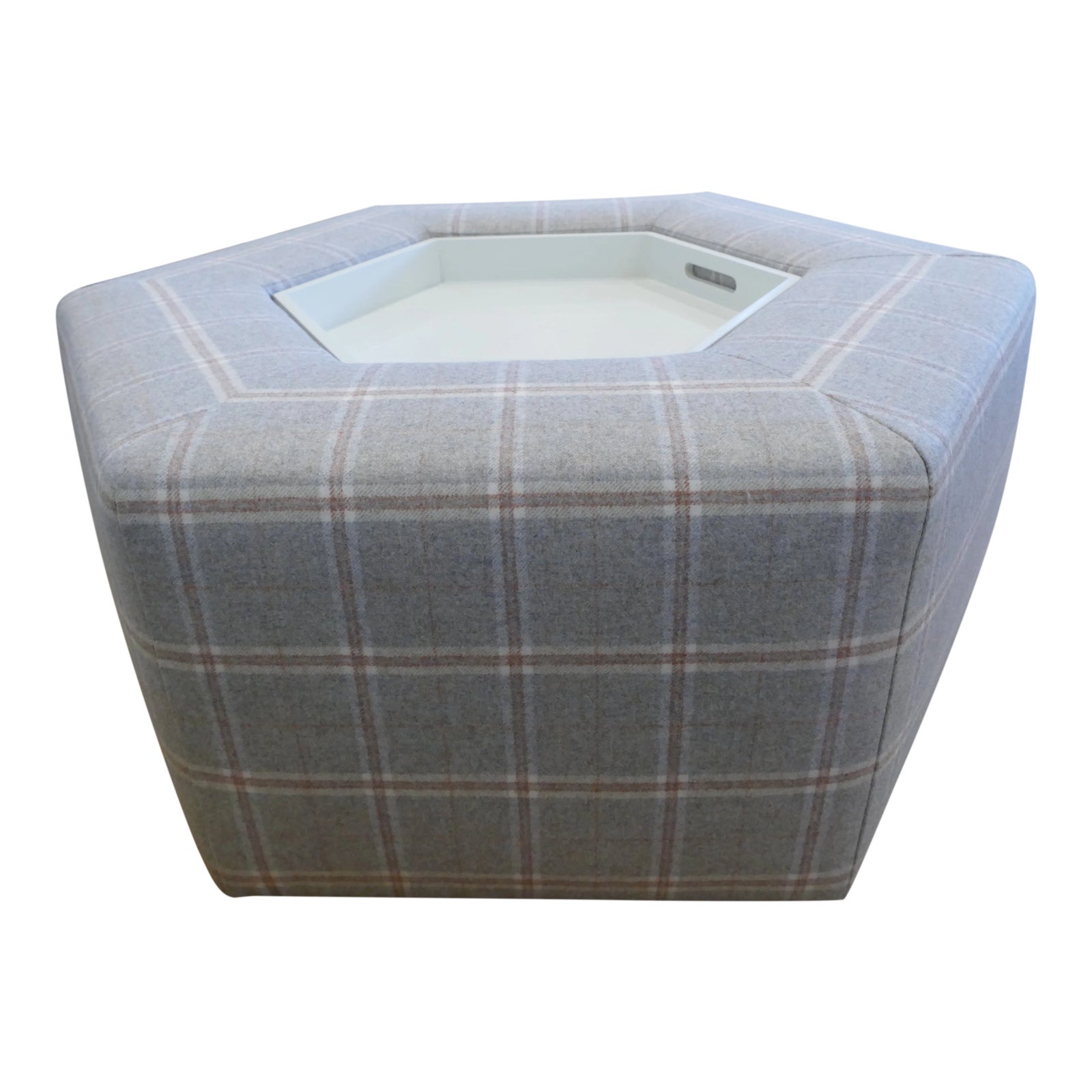 Custom Ottoman With Pull Out Tray | Chairish
