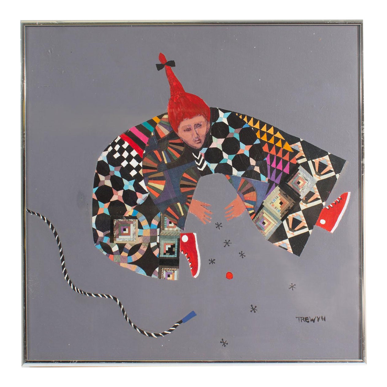 1990 “My Life as a Child” Abstract Mixed Media Painting Signed by ...