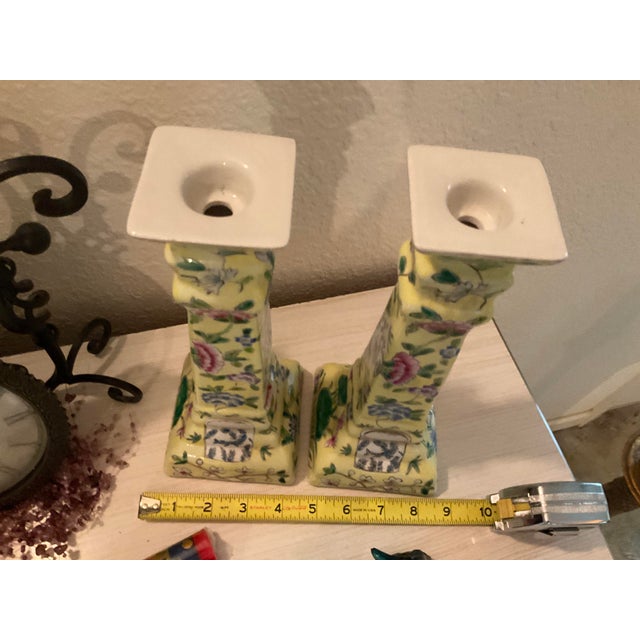 Ceramic Decorative Candlesticks- a Pair | Chairish