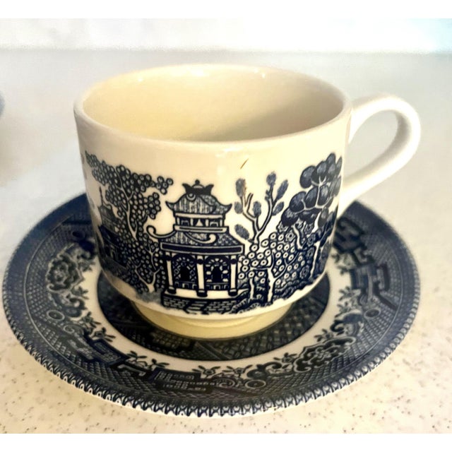 Mid 20th Century Churchill Blue Willow 3 Piece Set - Made in England ...