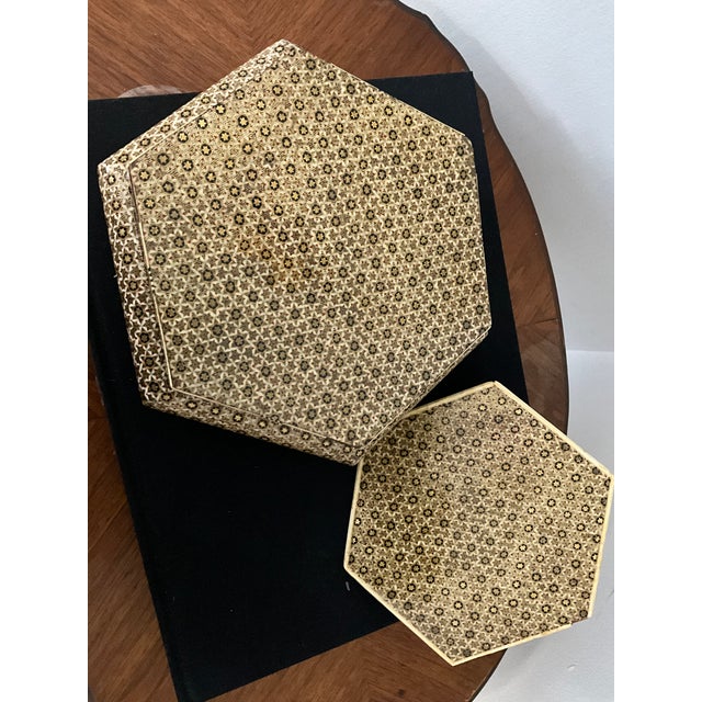 Early 20th Century Hexagon Micro Mosaic Box | Chairish
