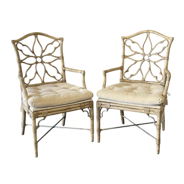 Ferguson Copeland “Pavilion” Fretwork Dining Chairs – Set of 6 Palm ...
