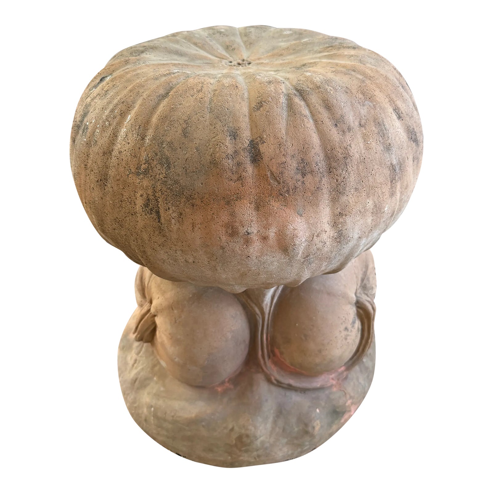 Vintage Italian Terra Cotta Pumpkin Garden Stool | Chairish