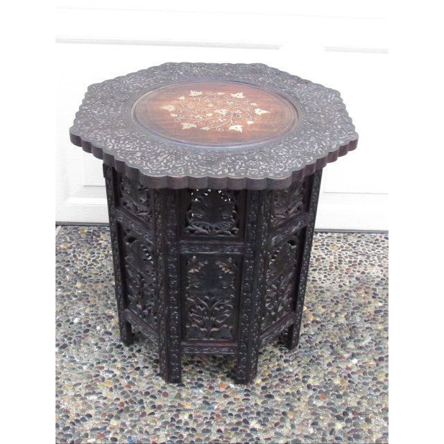 Antique Anglo Indian Carved Hardwod Table | Chairish