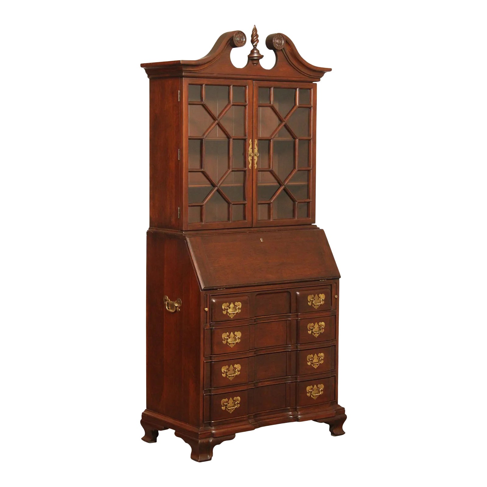 Harden Chippendale Style Blockfront Secretary Desk | Chairish
