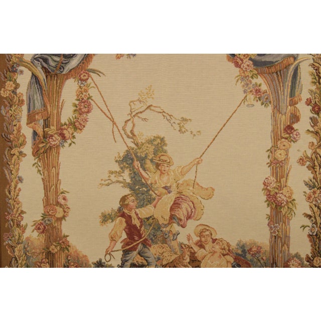 Late 20th Century French Rococo Style Large Custom Framed Tapestry ...