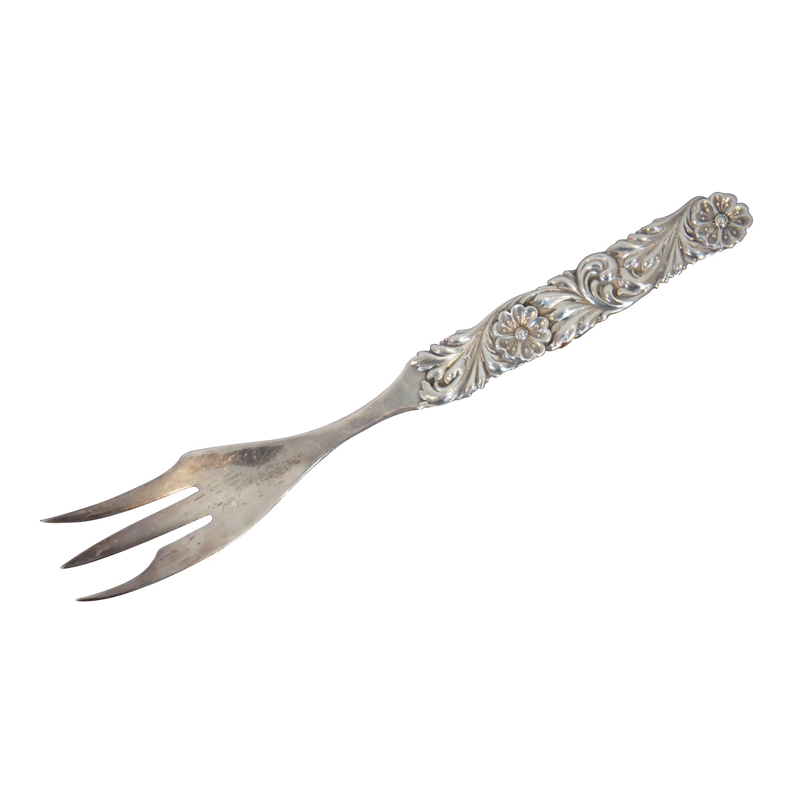 Antique Shiebler Sterling Silver 925 Meat Serving Fork Daisy 2885 ...