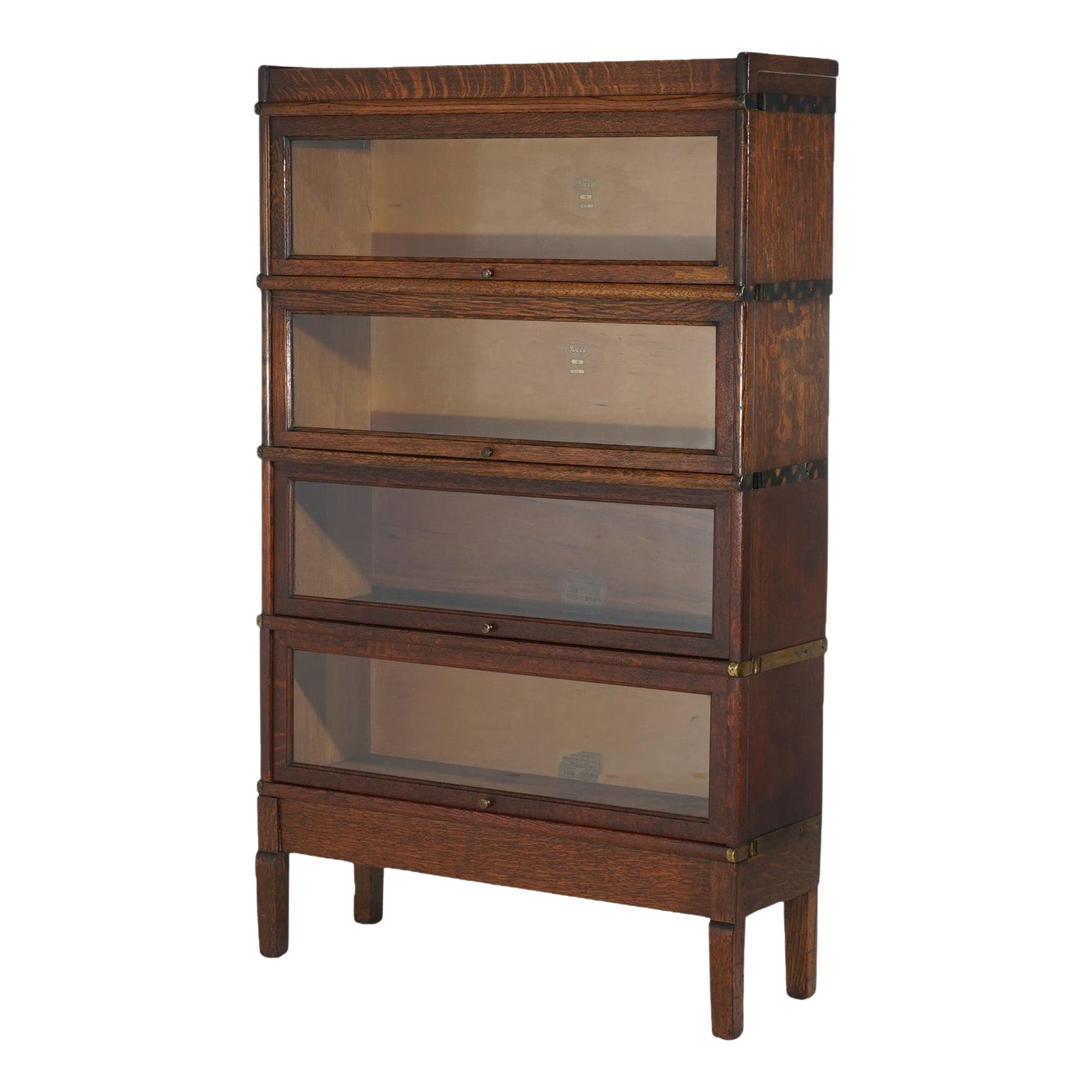 Macey Mission Style Arts And Crafts Four Stack Oak Barrister Bookcase ...